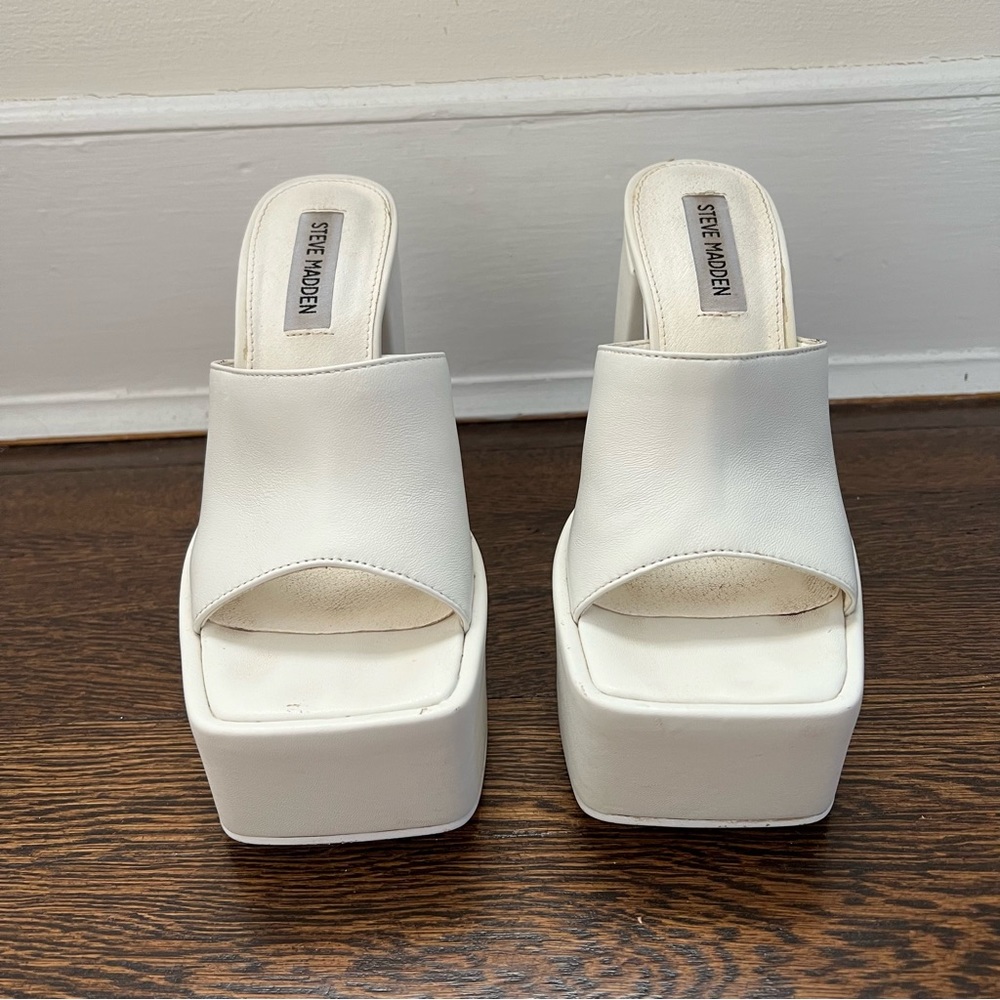 Steve Madden Trixie White Platform Heel - Gem